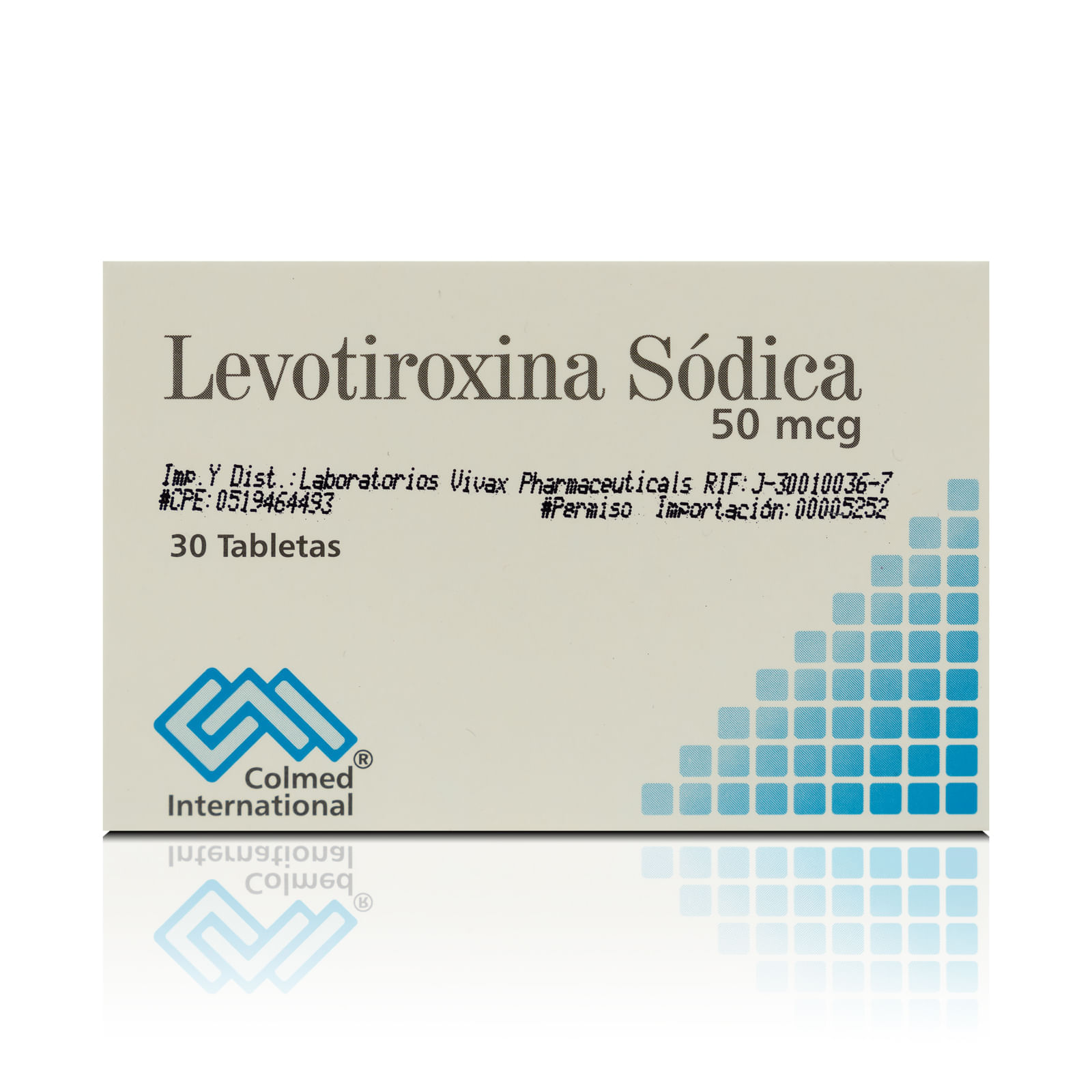 LEVOTIROXINA SODICA 50 MG X30 TABLETAS