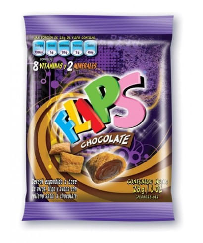 FLIPS DE LONCHERA CHOCOLATE 12X28 GR