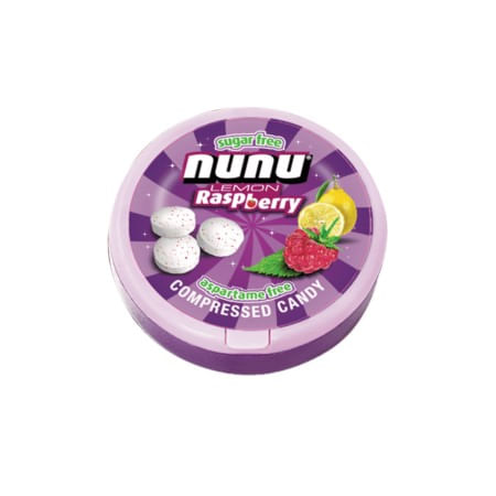 NUNU CARAMELO SABOR A LIMON Y FRANBUESA SIN AZUCUCAR 12 GR