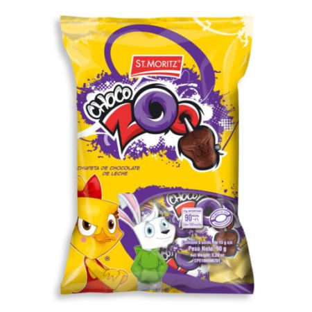 ST MORITZ CHOCO ZOO CHUPETA DE CHOCOLATE BLANCO 15 GR