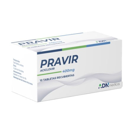 ADN PRAVIR 400 MG X10 TABLETAS RECUBIERTAS