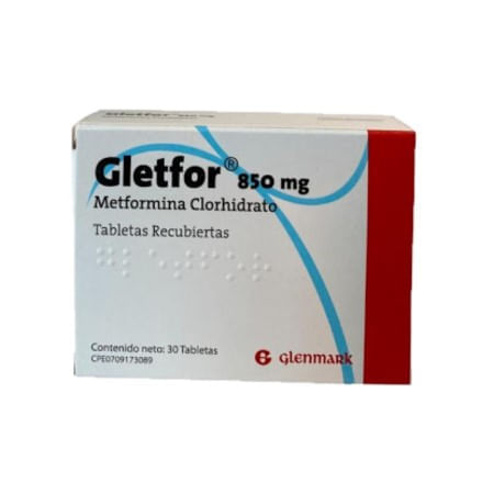 GLENMARK GLETFOR 850 MG X30 TABLETAS RECUBIERTAS