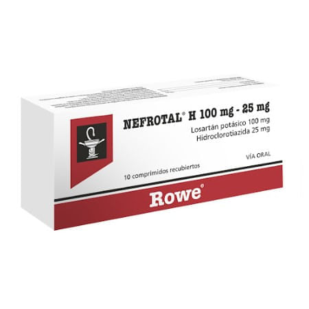ROWE NEFROTAL H 100 MG / 25 MG X 10 COMPRIMIDOS RECUBIERTOS