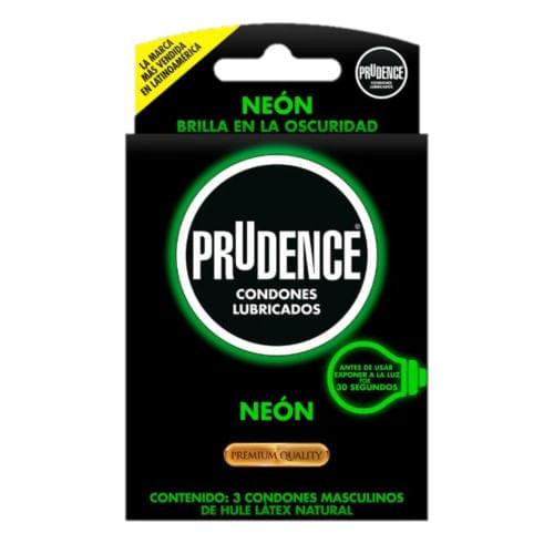 PRUDENCE NEÓN CONDONES X 3 UNIDADES