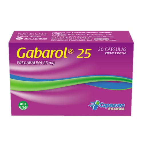 CAPSUVEN GABAROL 25 MG X 30 CAPSULAS
